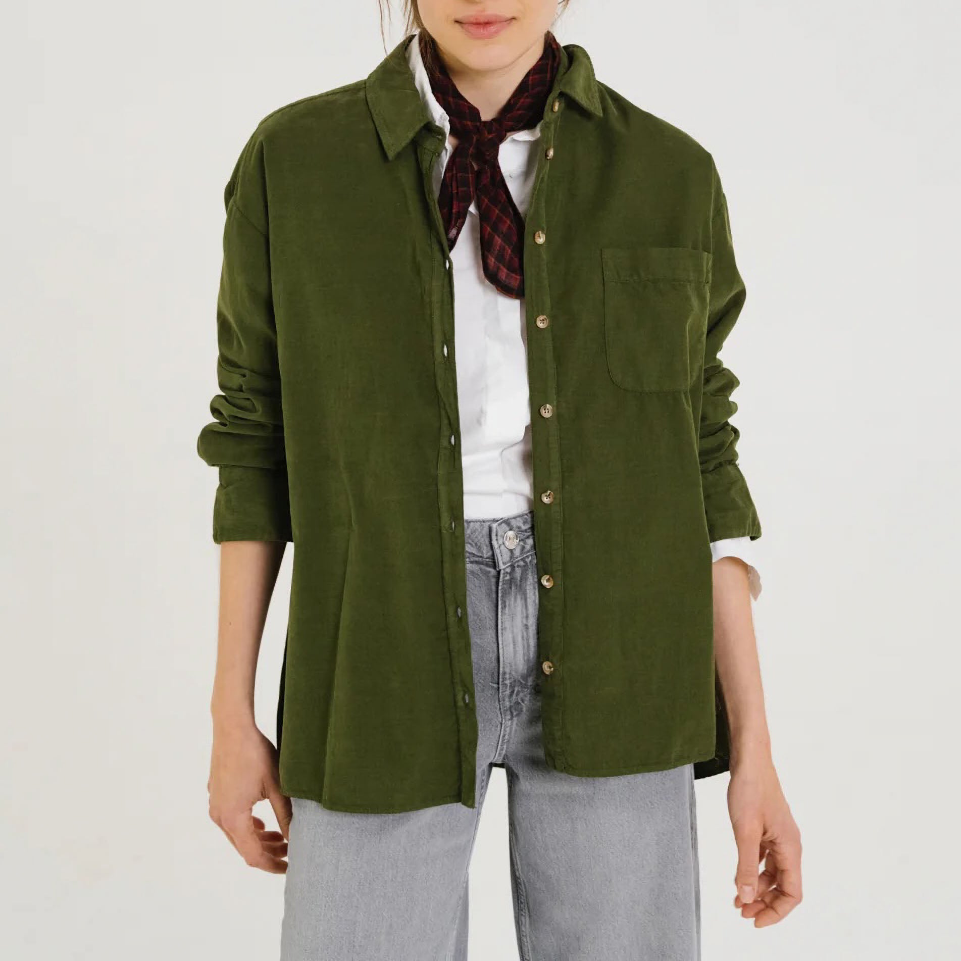 Buy SACRECOEUR Rupine Oversized Shirt in Algae | Collen & Clare
