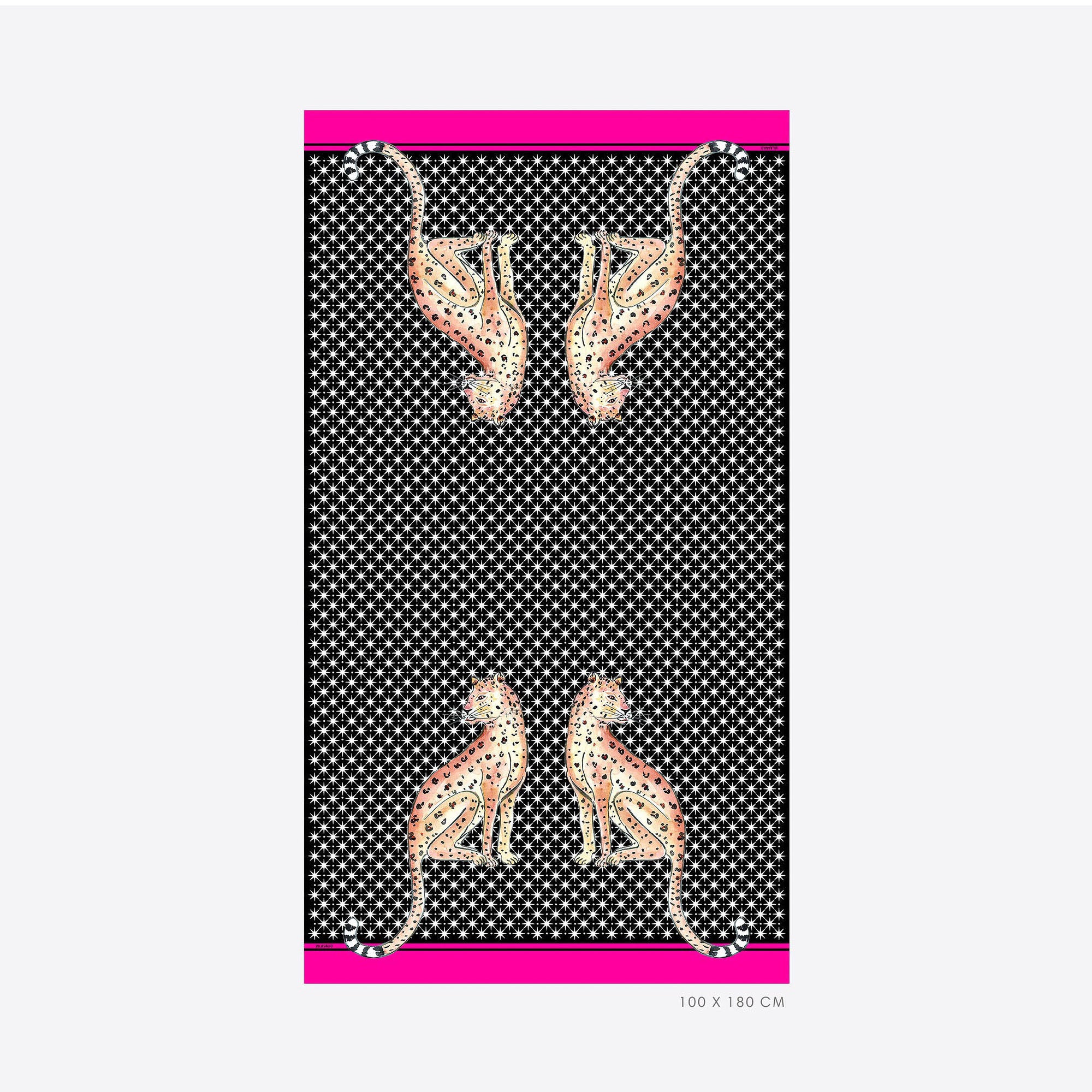 Buy VILAGALLO Scarf with Leopards in Black | Collen & Clare