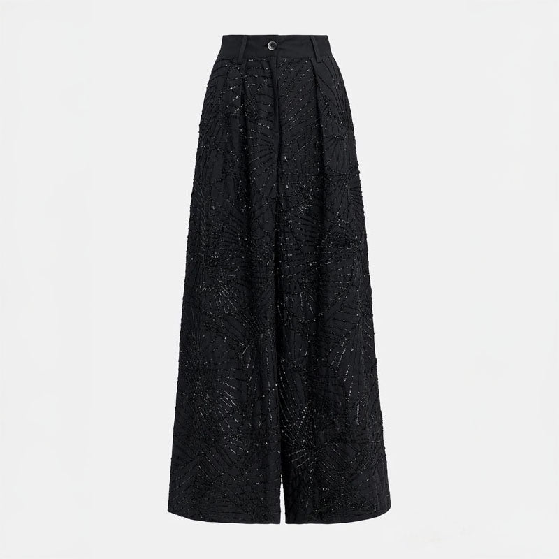 ESSENTIEL ANTWERP Girgo Full Sequin Pants in Black | Collen & Clare