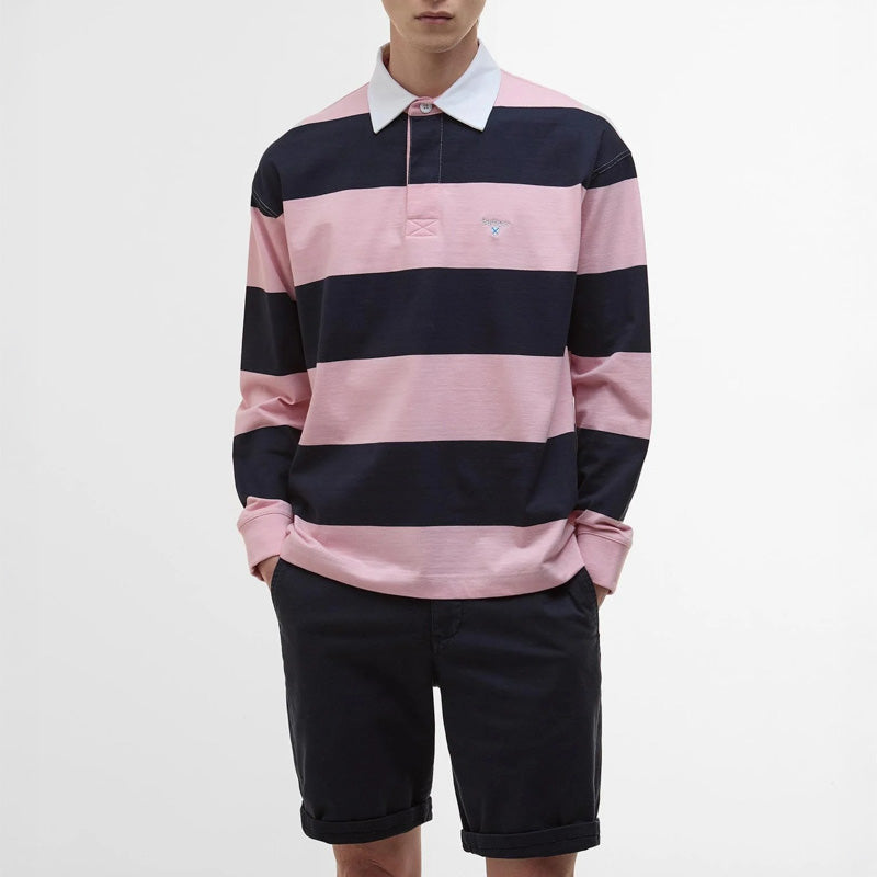 BARBOUR Newgate OS Rugby Shirt in Light Pink | Collen & Clare