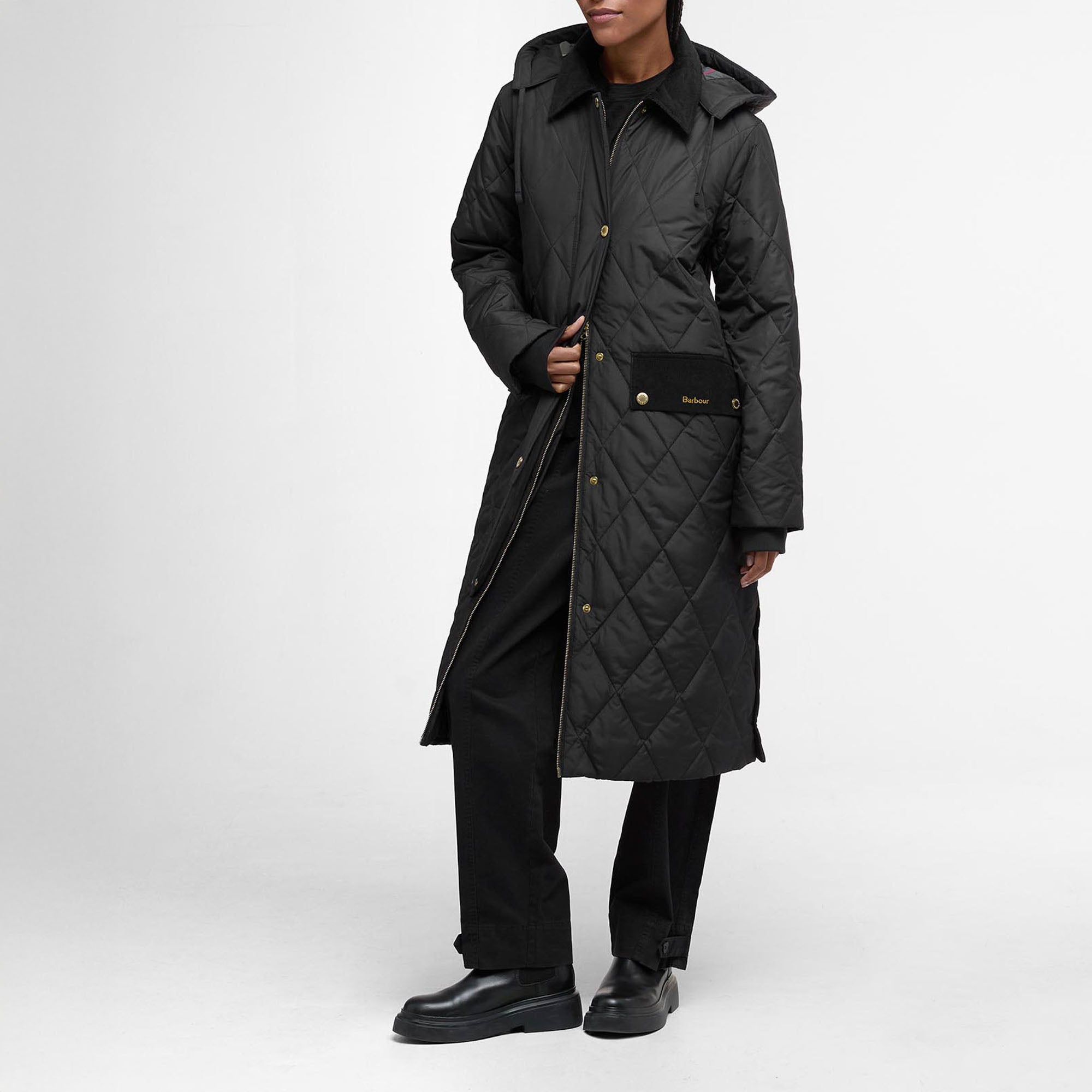 Buy BARBOUR Meredith Quilted Jacket in Black/Classic Tartan | Collen ...