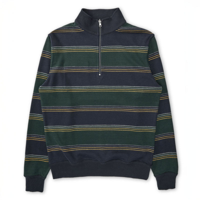 OLIVER SPENCER Reversible Half Zip Sweatshirt in Hinkley Navy/Green ...