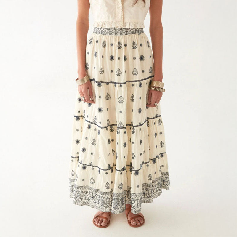 navy knife pleated skirt